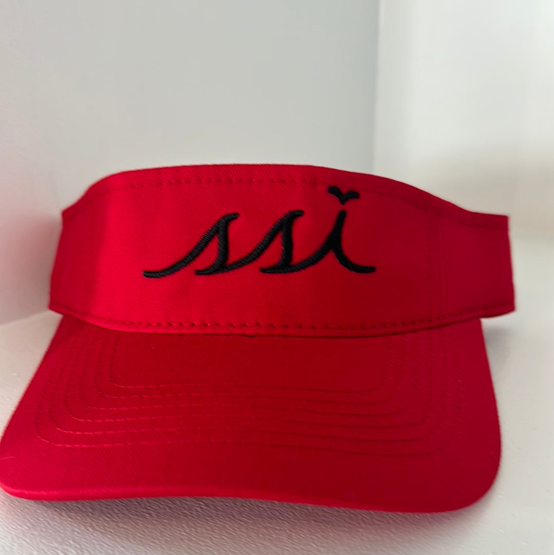 Red Adult Visor with Black Logo- Outdoor Cap HBTFD on side in Black ...