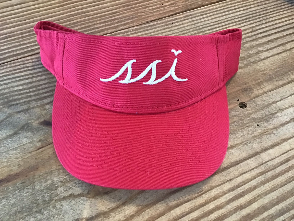 Red Kids Visor with white logo- Outdoor Cap – SSI Lifestyle